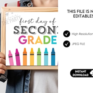 First Day of 2nd Grade Sign, Back to School Signs, Printable Signs for ...
