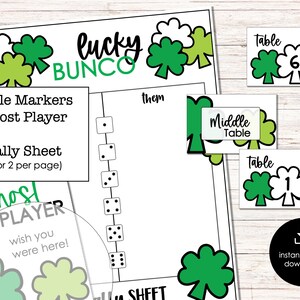 March Bunco Score Sheets St. Patrick's Bunco Lucky Bunco - Etsy
