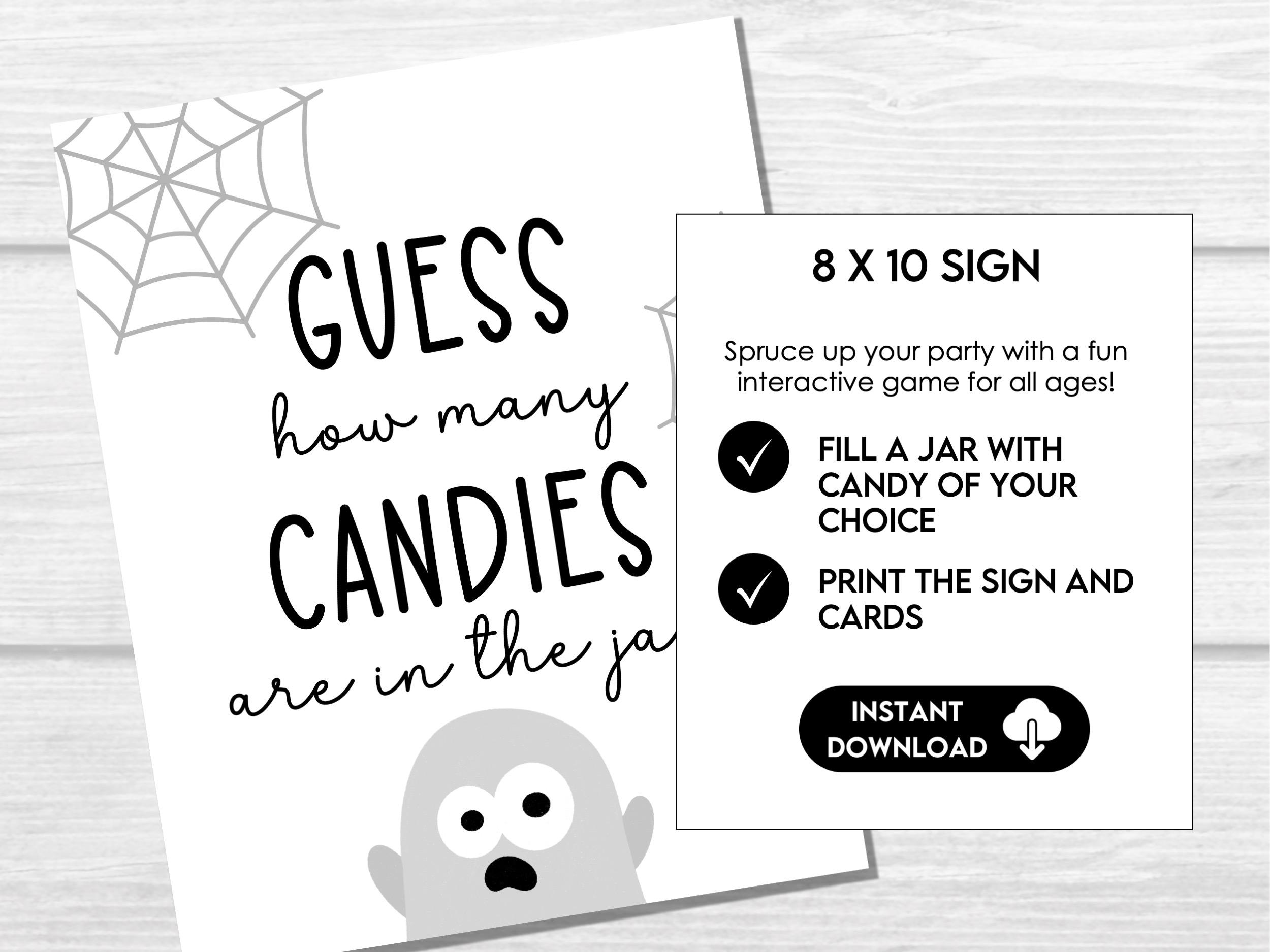 Halloween Candy Guessing Game: Spooky Party Activity (digital Download ...