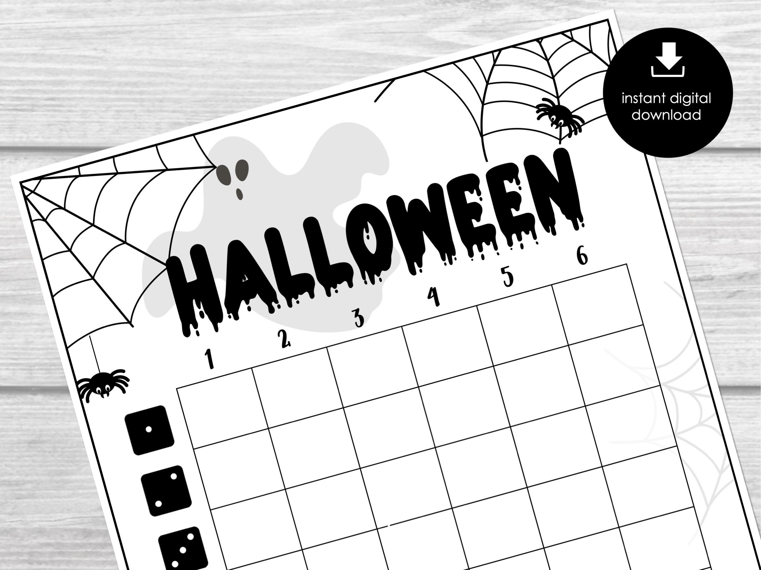 Halloween Bunco Score Cards, Bunco Printables, October Bunco Party ...
