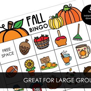 FALL Bingo, Printable AUTUMN Vocabulary Bingo Game, Practice Fall Words ...