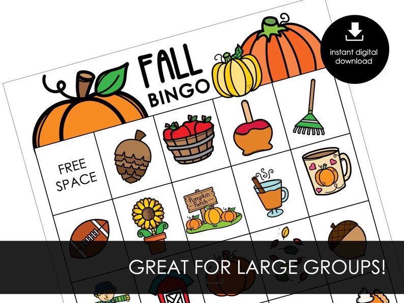 FALL Bingo Printable AUTUMN Vocabulary Bingo Game Practice - Etsy