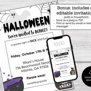 Halloween Bunco Score Cards, Bunco Printables, October Bunco Party ...