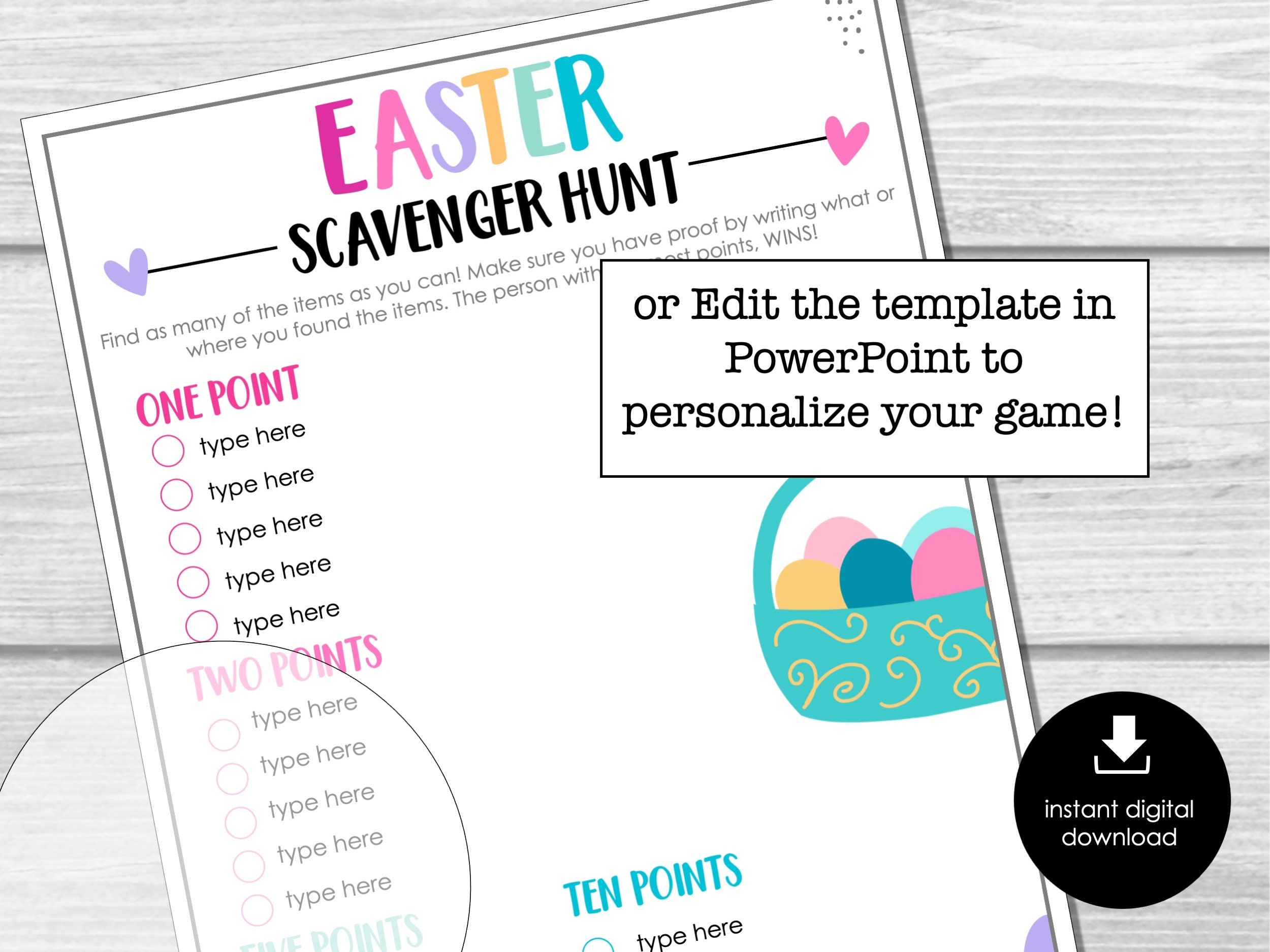 Easter Scavenger Hunt Game, Printable Easter Party Game, Easter Party ...
