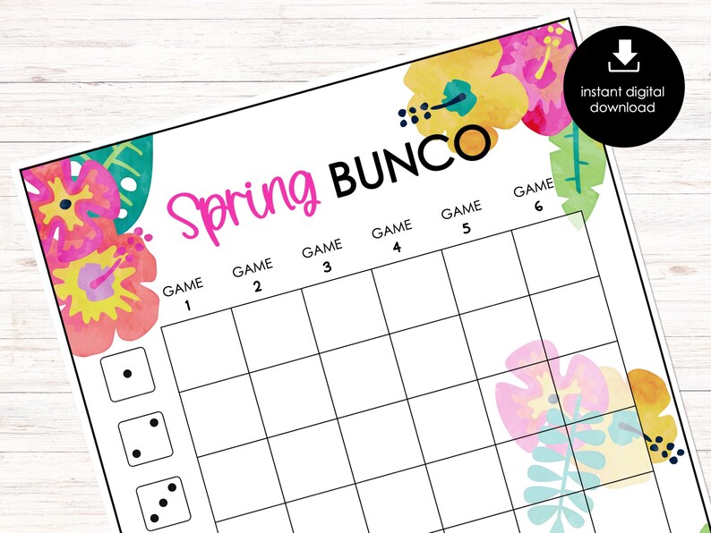 Spring Bunco Score Cards April Bunco Score Sheets Spring - Etsy