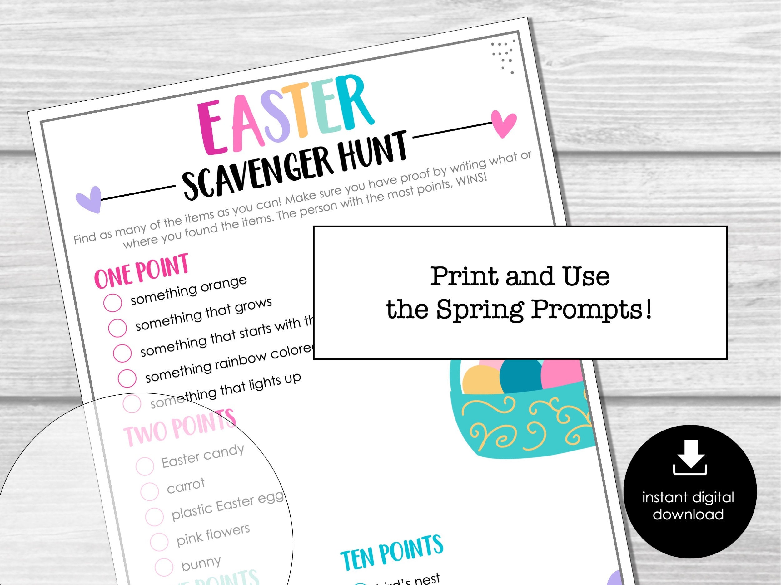 Easter Scavenger Hunt Game, Printable Easter Party Game, Easter Party ...