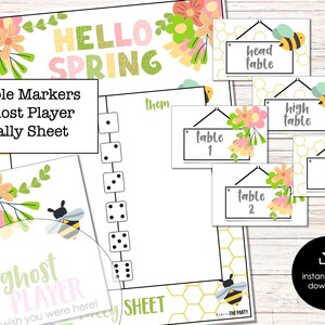 Hello Spring Bunco Score Cards April Bunco Score Sheets - Etsy