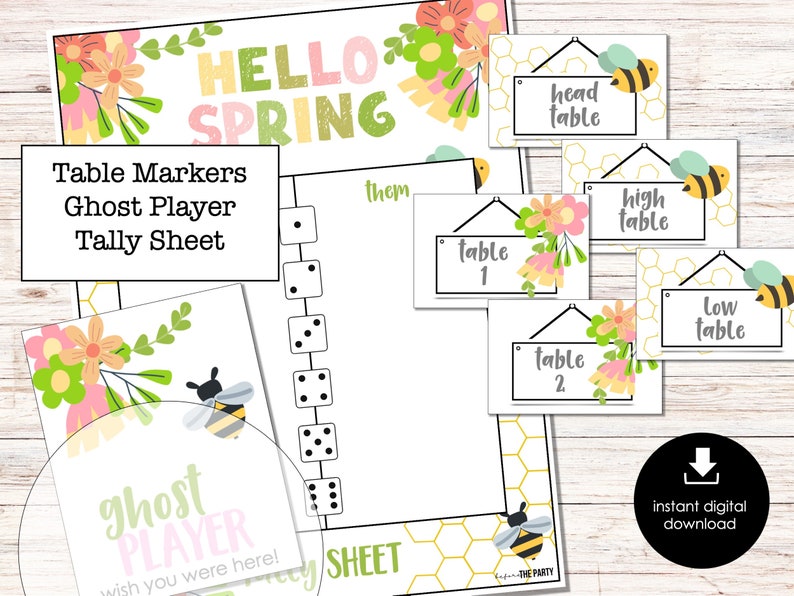 Hello Spring Bunco Score Cards April Bunco Score Sheets - Etsy