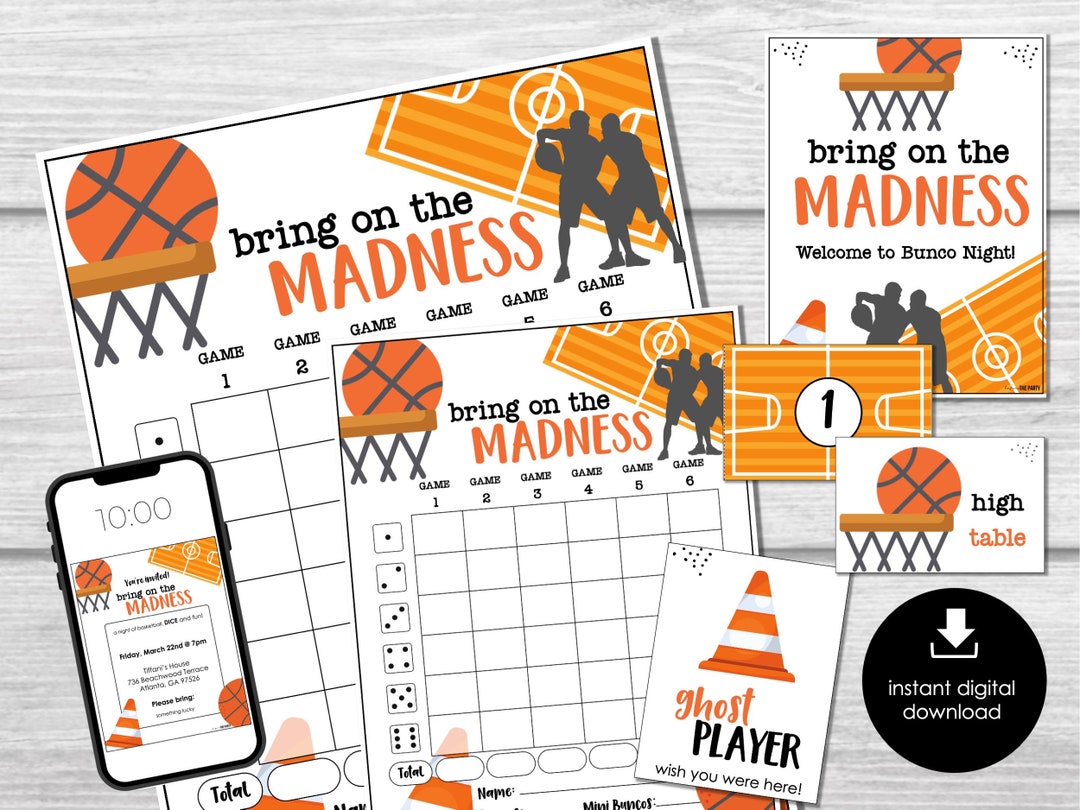 March Madness Bunco Score Sheets, Basketball Bunco, Sports Bunco Night ...