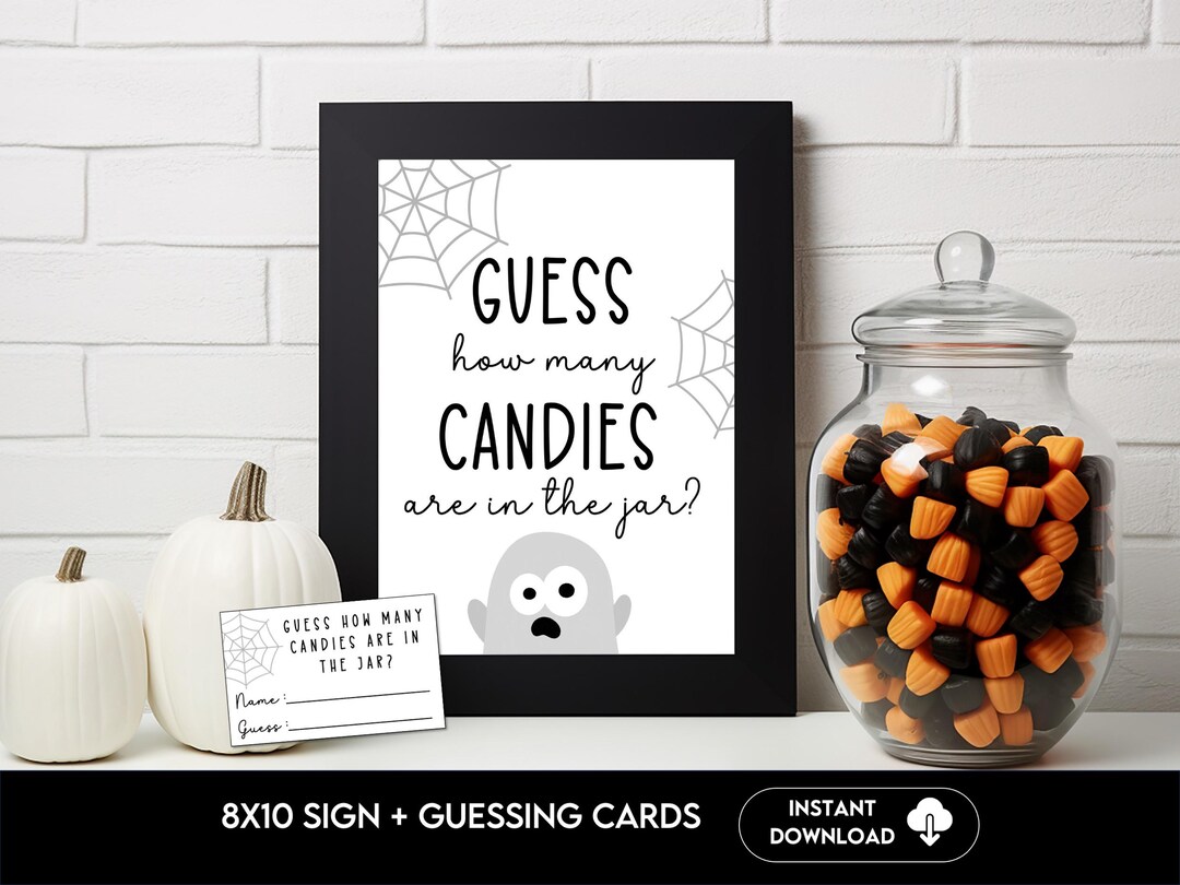 Halloween Candy Guessing Game: Spooky Party Activity (digital Download ...