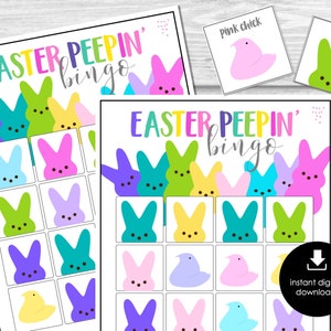 Peeps Easter Bingo Game: Spring Colors, Kids Party (digital Download ...