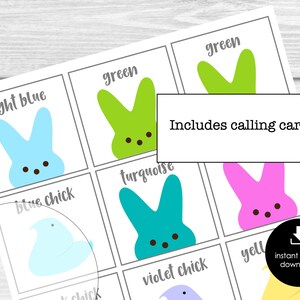 Peeps Easter Bingo Game: Spring Colors, Kids Party (digital Download ...