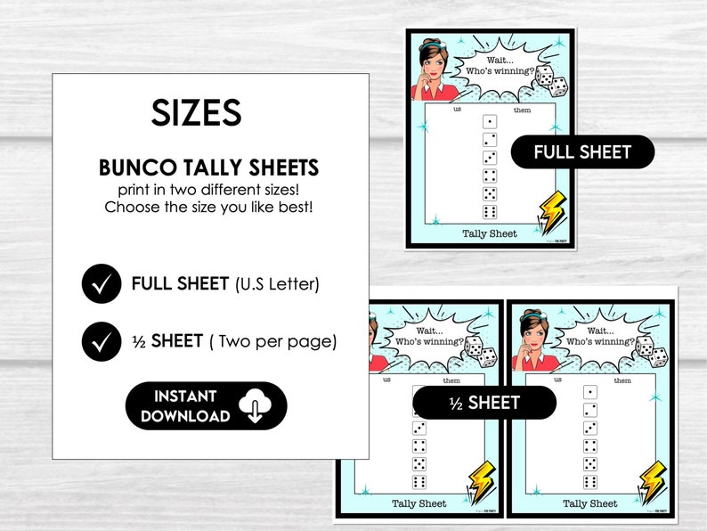Retro Bunco Score Sheets, What Number Are We On? Invitation, Tally ...