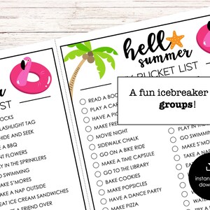 Summer Bucket List, Printable Activity for Kids, Summer Games, Fun ...