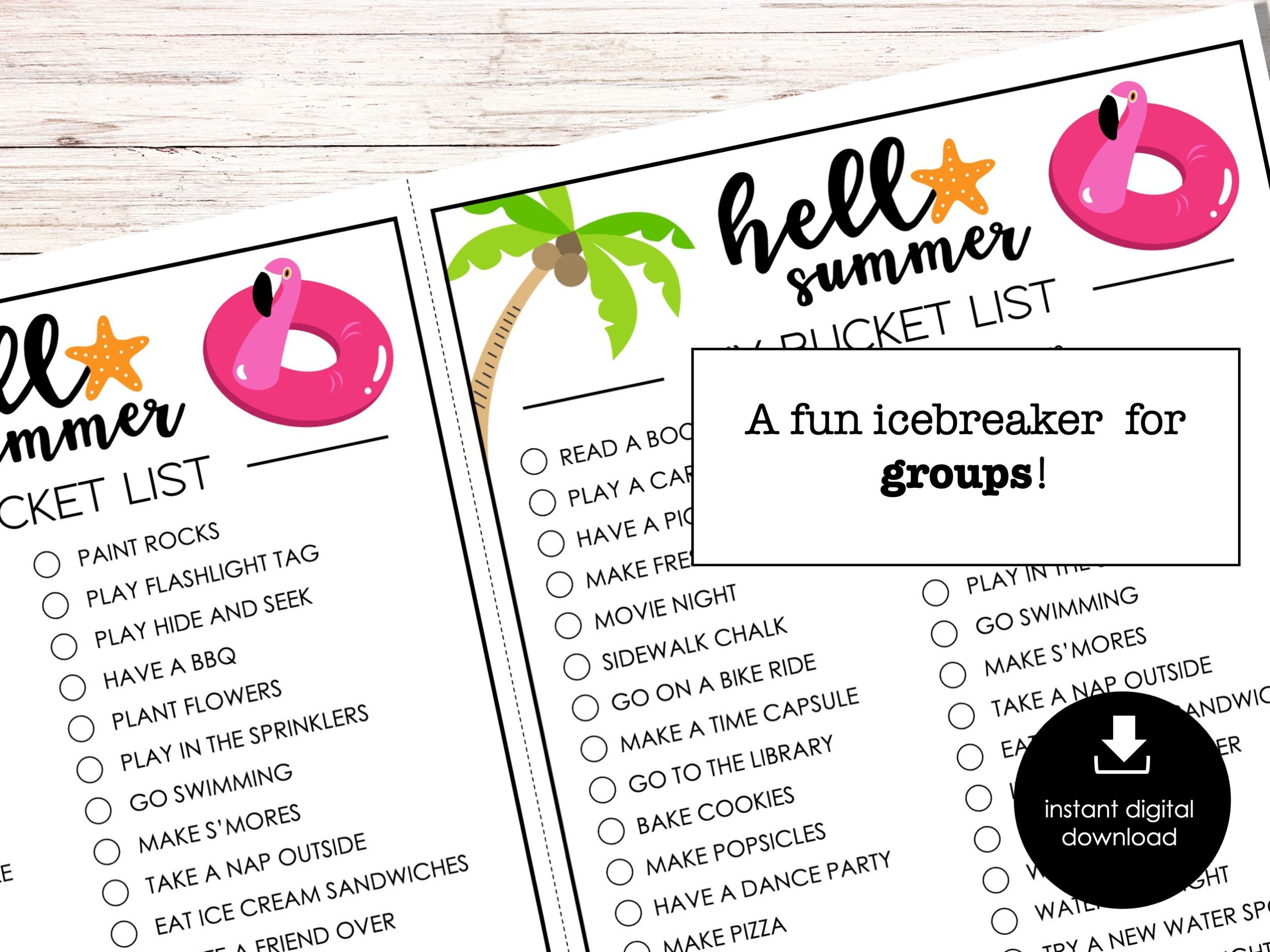 Summer Bucket List Printable Activity for Kids Summer Games - Etsy