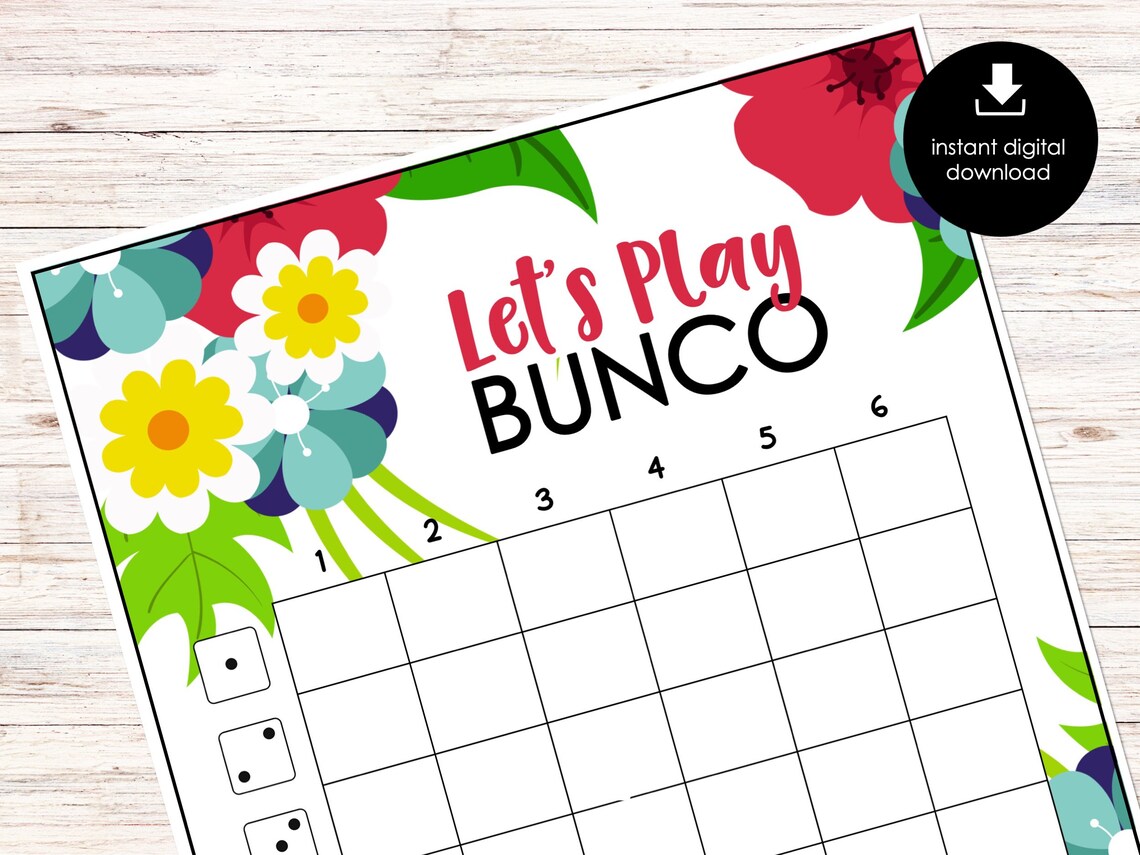 Spring Floral Bunco Score Cards April Bunco Score Sheets - Etsy
