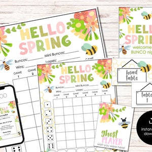 Hello Spring Bunco Score Cards April Bunco Score Sheets - Etsy