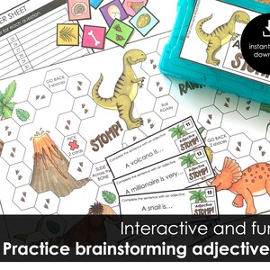Adjectives Printable Board Game, Education Games, Grammar Game, ESL ...