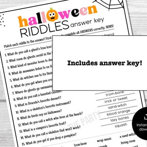 Halloween Jokes & Riddles Party Game, Halloween Games for Kids, Fun ...