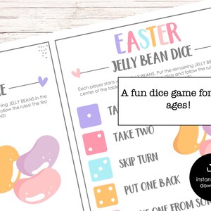 Easter Jelly Bean Dice Game, Easter Party Game, Easter Games, Easter ...
