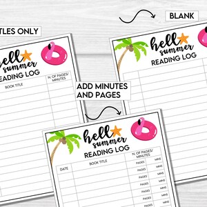 Summer Reading Log, Printable Reading Journal for Kids, Summer Reading ...