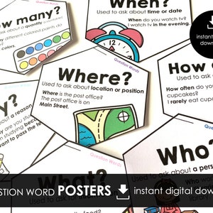 Question Word Poster Set | Educational Poster, Classroom Poster | Part ...