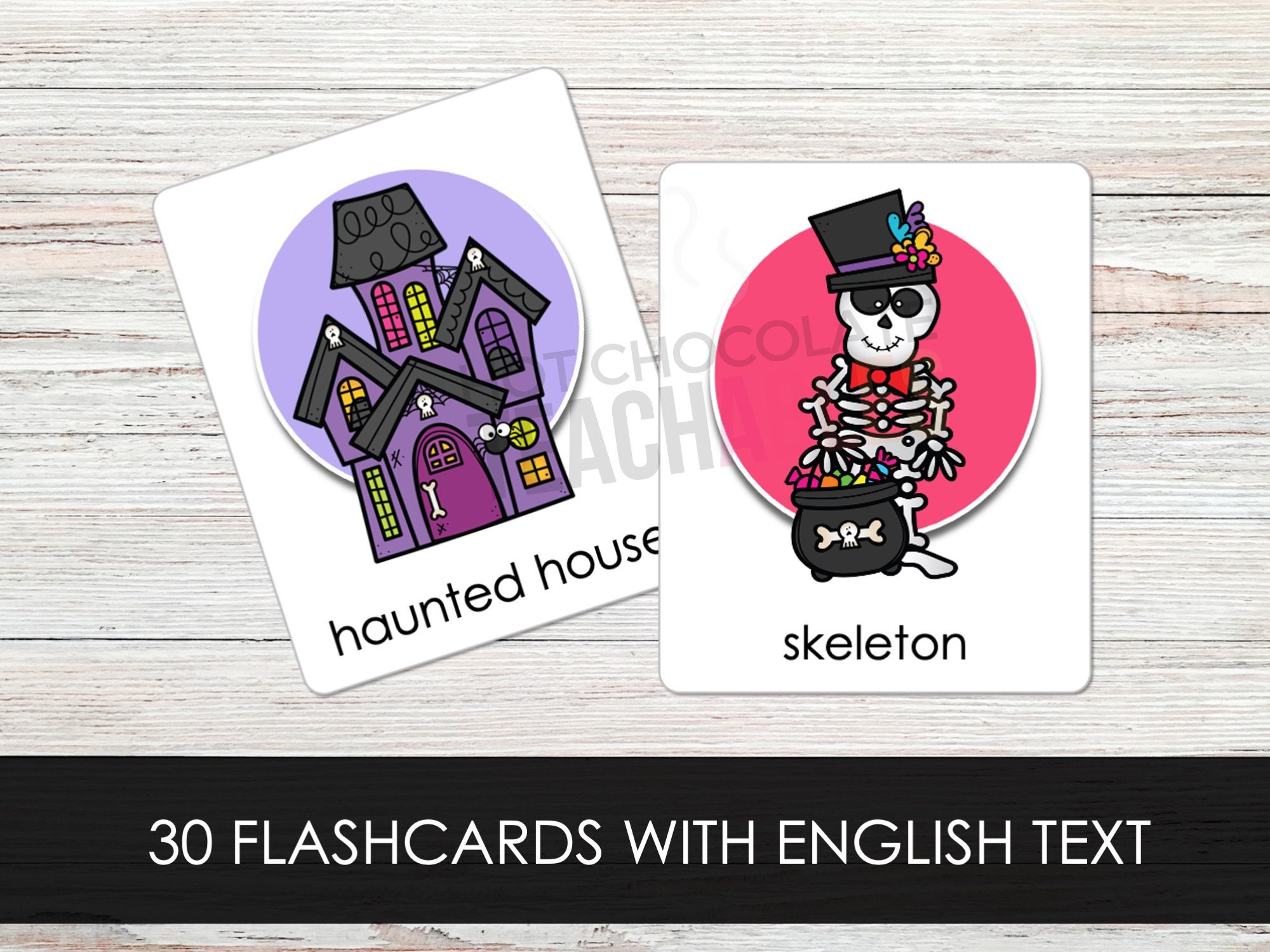 Halloween Printable Flashcards for Kids Halloween Vocabulary - Etsy