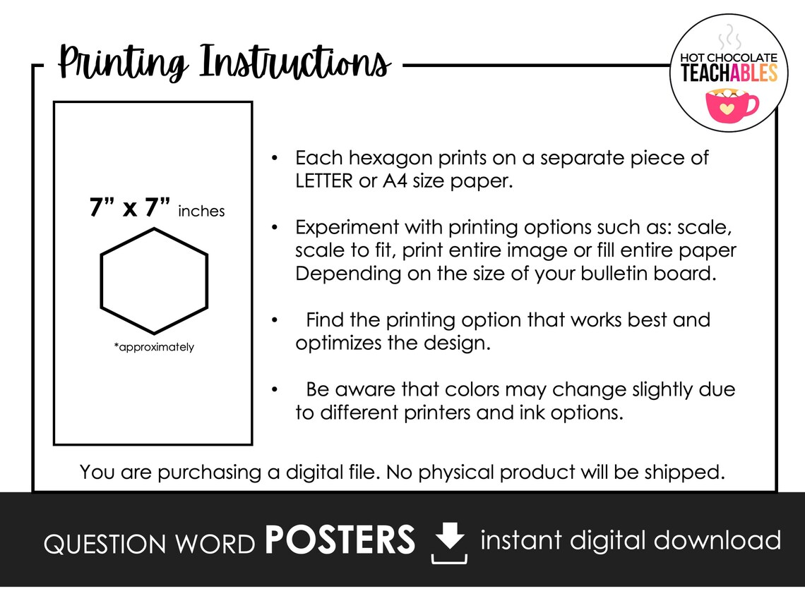 Question Word Poster Set Educational Poster Classroom - Etsy