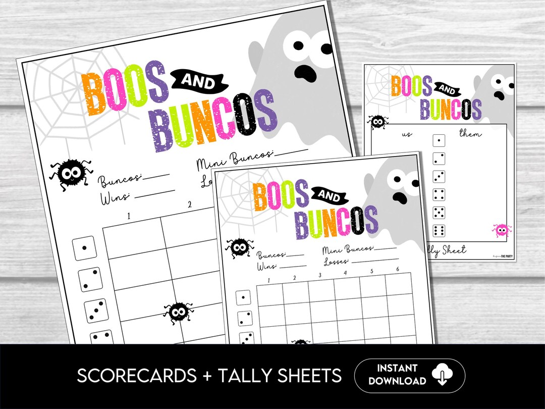 Halloween Bunco Score Sheets, Spooky Bunco Game, Halloween Party Bunco ...