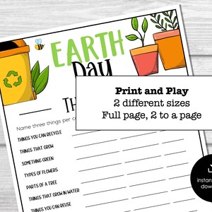 Earth Day THINK FAST Game, Printable Word Game, Earth Day Classroom ...