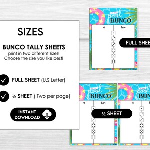 Summer Pool Party Bunco Score Cards, Swim Party Bunco Score Sheets ...
