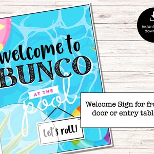 Summer Pool Party Bunco Score Cards, Swim Party Bunco Score Sheets ...