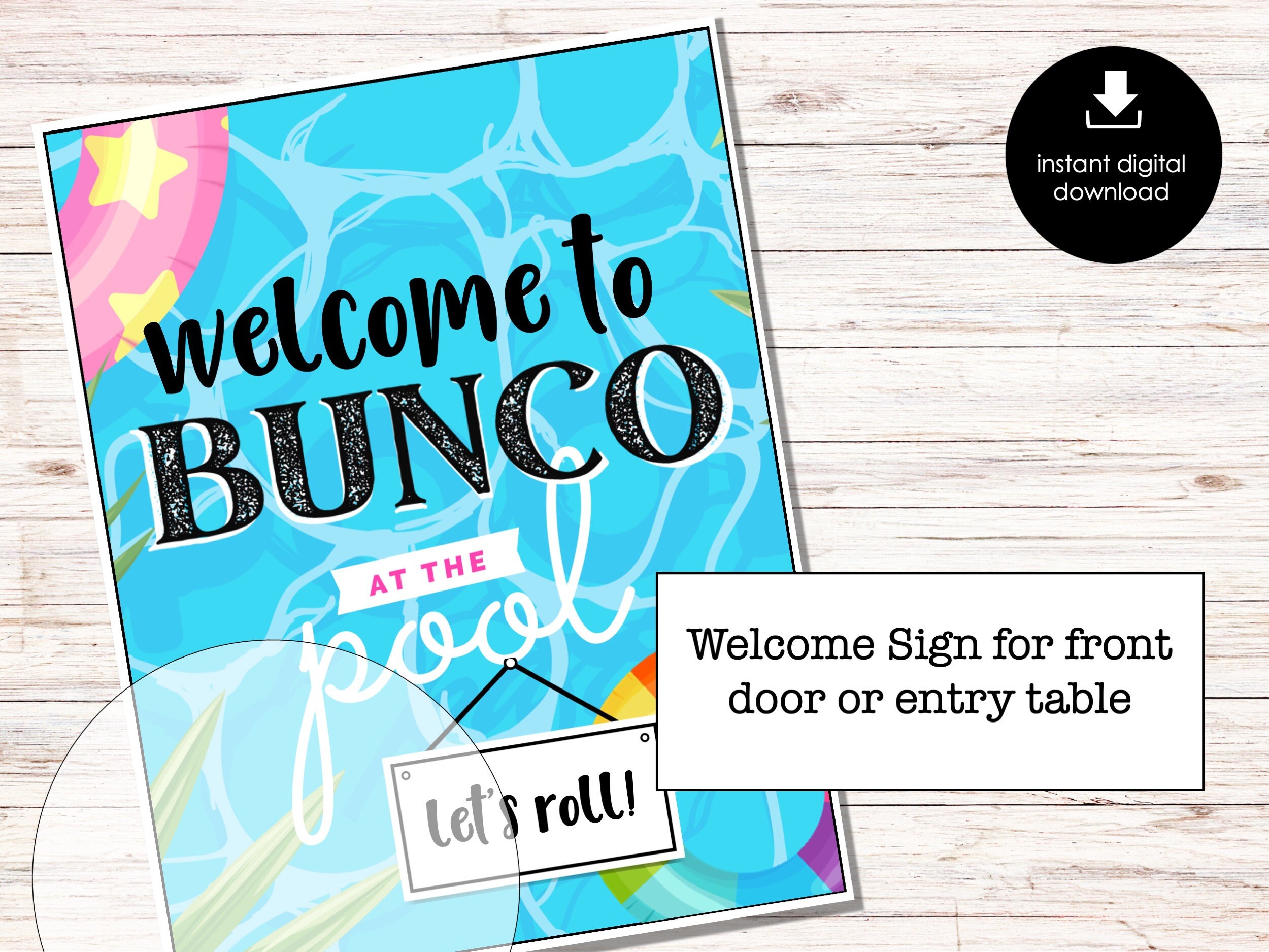 Summer Pool Party Bunco Score Cards, Swim Party Bunco Score Sheets ...