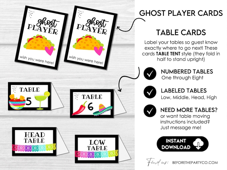 Taco Night Bunco Cards Printable, Tacos and Bunco Party Kit, Bunco ...