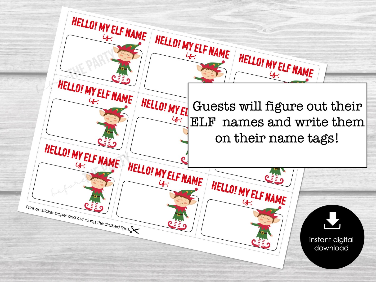 What's Your Elf Name, Christmas Elves Name Game, Fun Party Name Tags ...