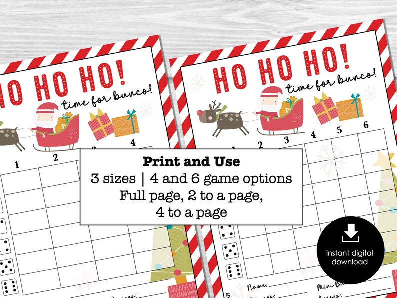 Christmas Bunco Party Kit Printable Bundle, Score Sheets & Invitation ...