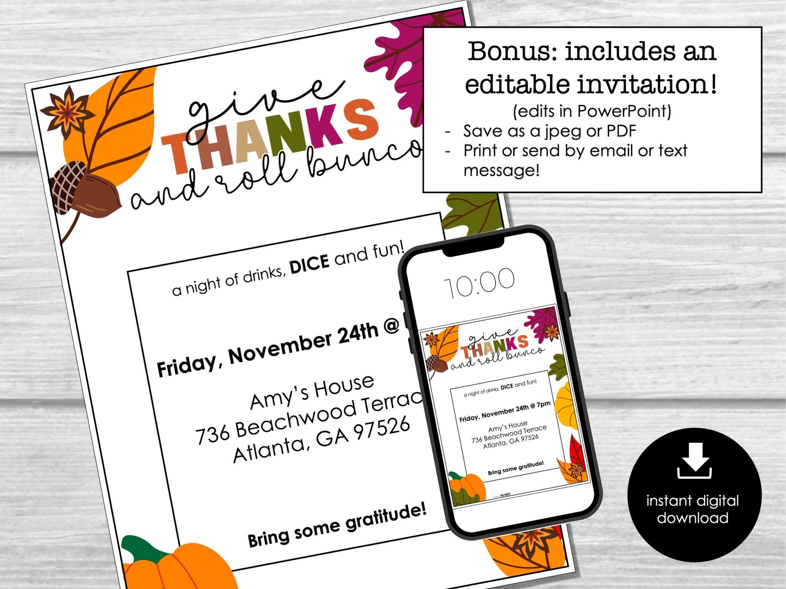 Thanksgiving Printable Bunco Score Cards, November Bunco Score Sheets ...