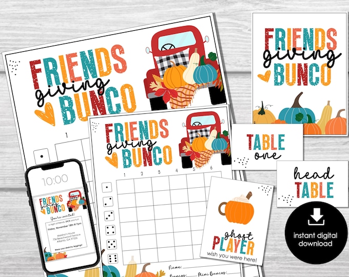 Fall Bunco Score Card Set Thanksgiving Bunco Includes Us Them Tally ...