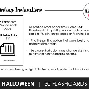 Halloween Printable Flashcards for Kids, Halloween Vocabulary Cards ...