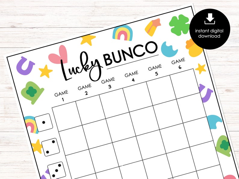 March Bunco Score Sheets St. Patrick's Bunco Lucky Bunco - Etsy