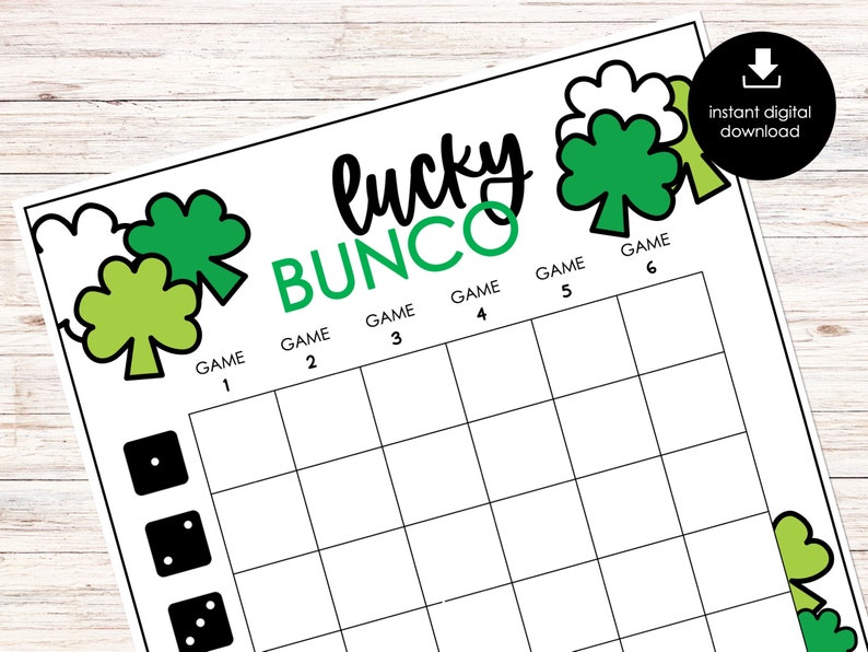 March Bunco Score Sheets St. Patrick's Bunco Lucky Bunco - Etsy