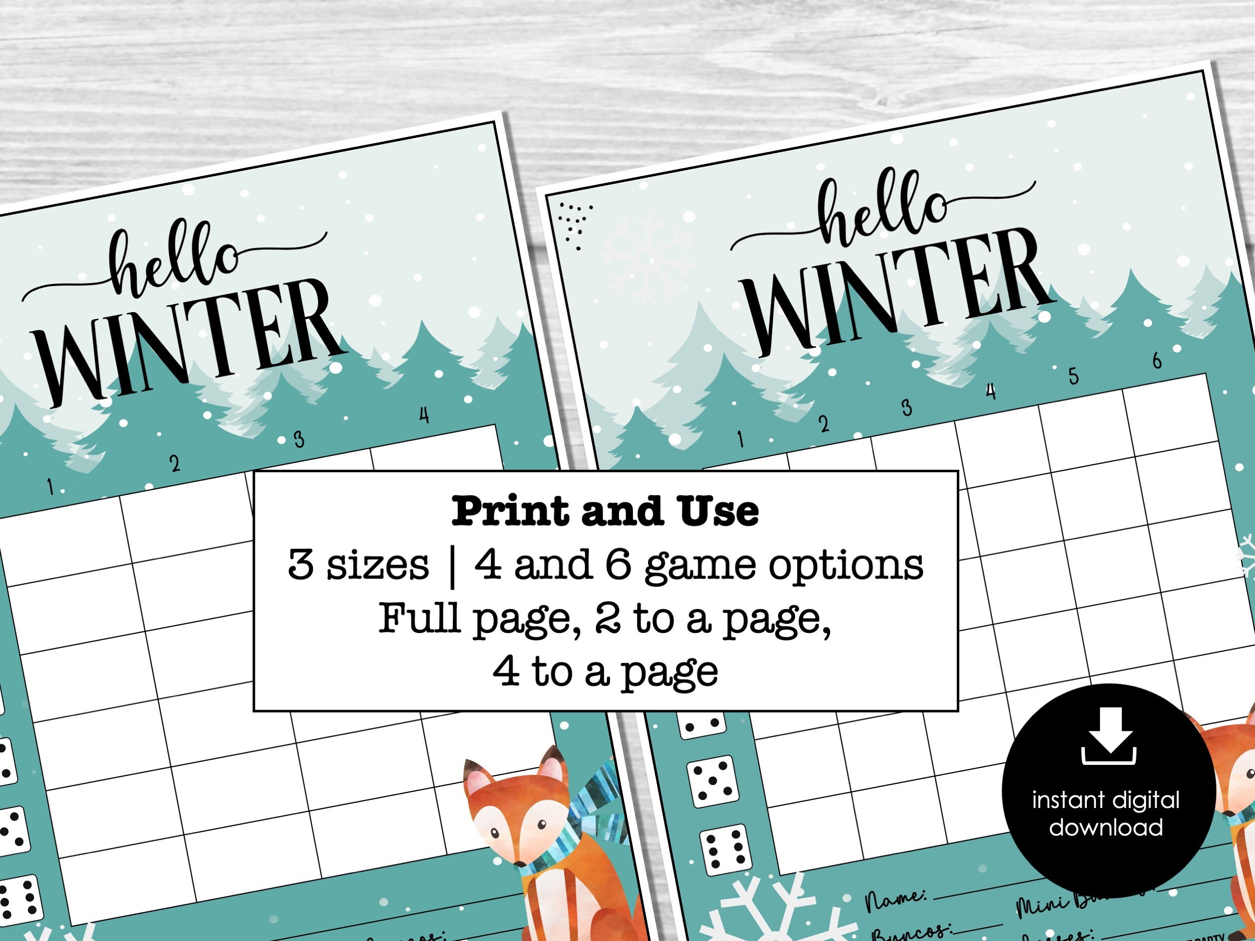 Winter Bunco Score Sheets, January Bunco Game, Snowflake Bunco ...