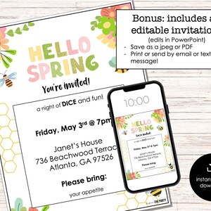 Hello Spring Bunco Score Cards April Bunco Score Sheets - Etsy