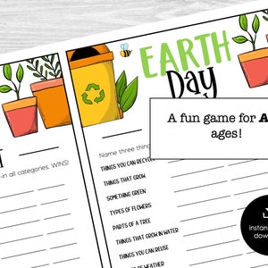 Earth Day THINK FAST Game, Printable Word Game, Earth Day Classroom ...