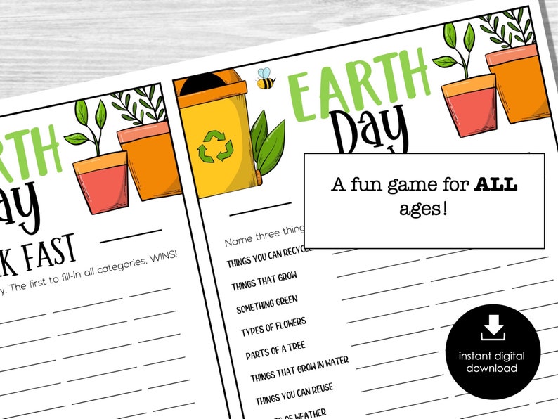 Earth Day THINK FAST Game, Printable Word Game, Earth Day Classroom ...