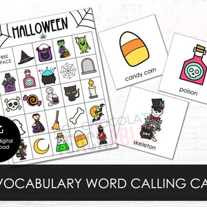 Halloween Bingo, Printable Halloween Vocabulary Bingo Game, Practice ...