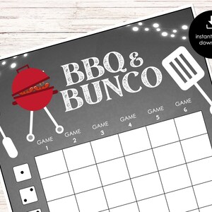 Summer BBQ Bunco Party Bundle Printable, Score Cards & Invitation ...