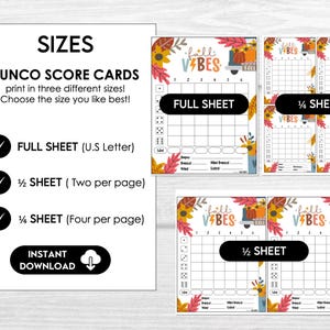 Fall Vibes Bunco Party Kit: Score Cards, Invitation (digital Download ...