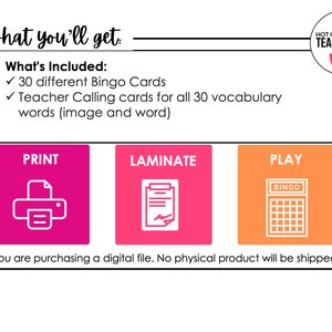 FALL Bingo, Printable AUTUMN Vocabulary Bingo Game, Practice Fall Words ...