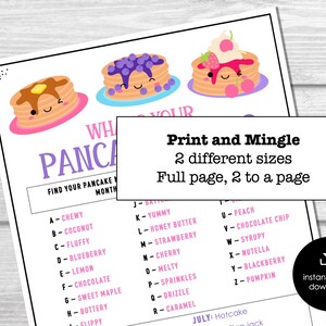 Pancake Name Game: Breakfast Party Icebreaker (digital Download) - Etsy